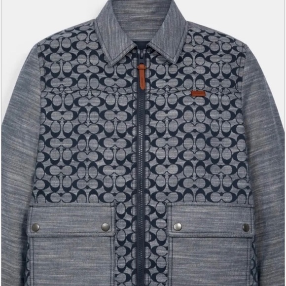 Coach | Jackets & Coats | Nwt Coach Signature Jacquard Chambray Blouson ...